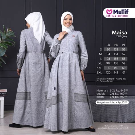 Jual Gamis Maisa Mist Grey Mutif Maisa Mist Grey Baju Mutif