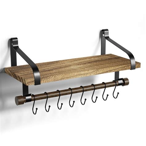 Capo Rustic Wood Shelf Hooks Designer Review And Photo