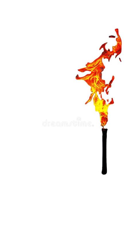 Flaming Torch On A White Background Stock Illustration Illustration