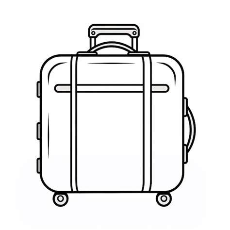 A Drawing Of A Suitcase With Wheels And A Handle Generative Ai Premium Ai Generated Image