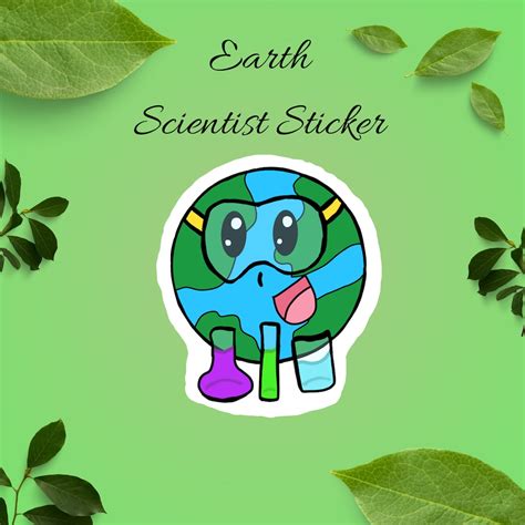 Earth Scientist Sticker Science Sticker Stem Sticker Stem Earth Sticker Earth In Lab Coat