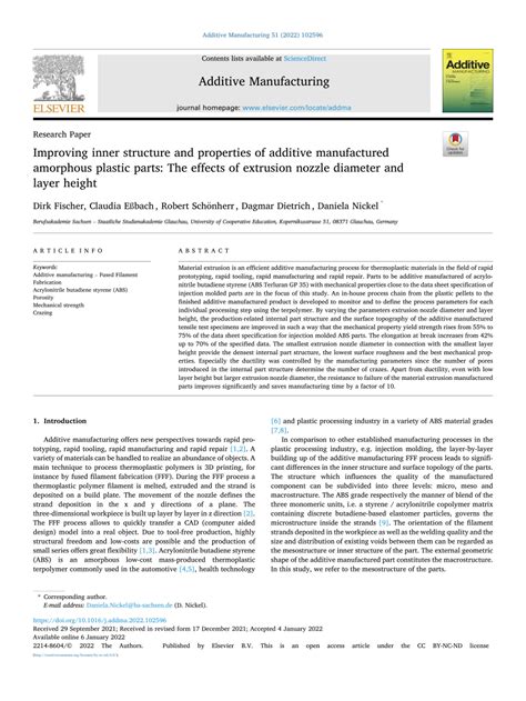 Pdf Improving Inner Structure And Properties Of Additive Manufactured