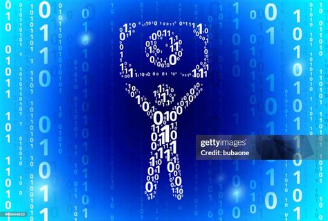 Money Stick Figure Binary Code Blue Vector Pattern Background High Res