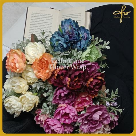 Jual Bunga Peony X7 Artificial Bunga Palsu Buket Dekorasi Rumah Shopee Indonesia