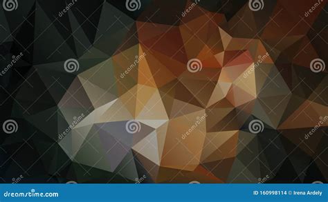 Vector Irregular Polygon Background Triangle Low Poly Pattern Black Dark Brown Ochre