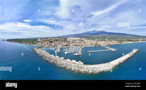 Riposto Summer Destination Aerial View From Above On The Seaport With