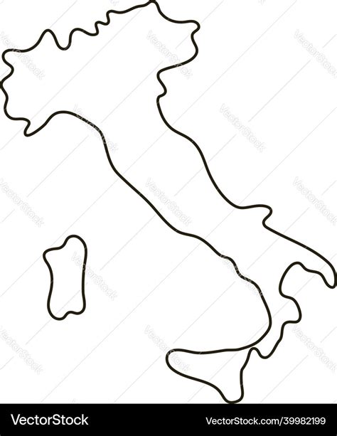 Map Of Italy Simple Outline Royalty Free Vector Image