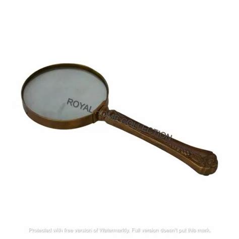 Golden Royal Magnifying Glass With Leaf Handle Sizediameter 7 25