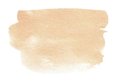 베이지색 수채화 모양 흰색 배경에 고립 프리미엄 사진