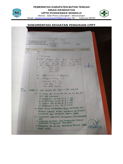 Dokumentasi Kegiatan Cppt Puskesmas Wamolo Pdf