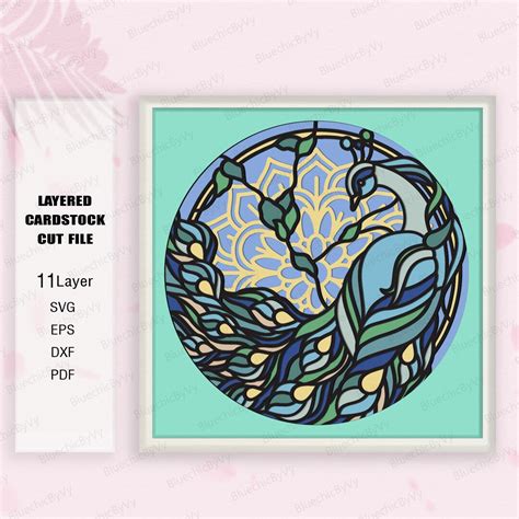 Peacock Shadow Box Svg Peacock Shadow Box T Peacock For Cricut