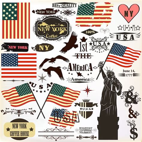 Premium Vector American Elements Collection