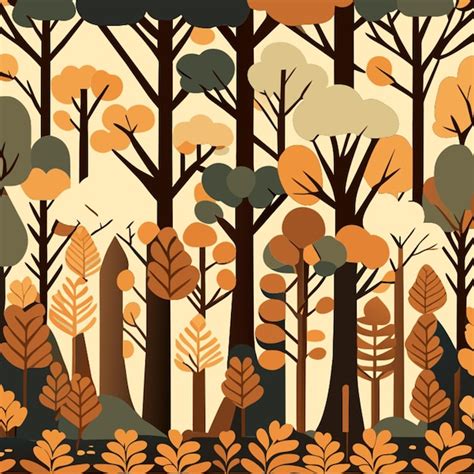 Premium Vector Trees Pattern Seamless Vector Illustration