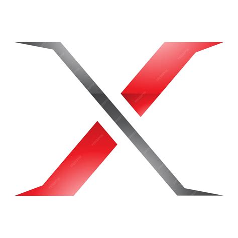 Premium Vector Red And Black Glossy Pointy Tipped Letter X Icon