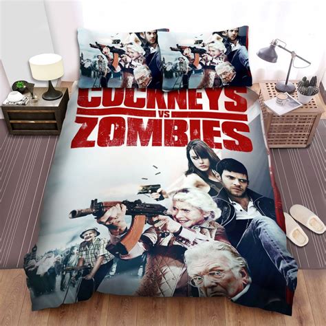 Cockneys And Zombies All Main Actors With Gun Movie Picture Bedding