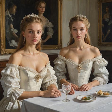 Elegant Women In Classical Gowns Swap Face