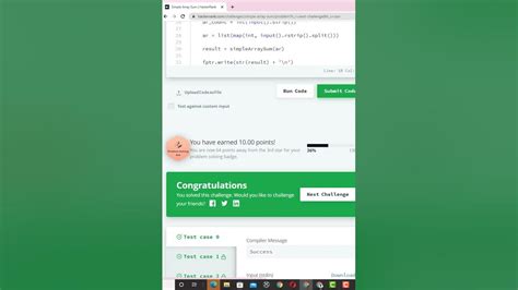 Hackerrank Simple Array Sum Python Solution Shorts Youtube