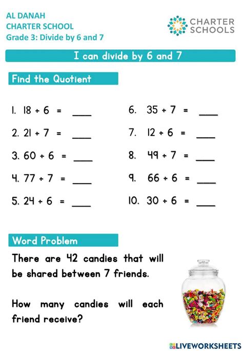 Division By 6 — Printable Math Worksheet Worksheets Library