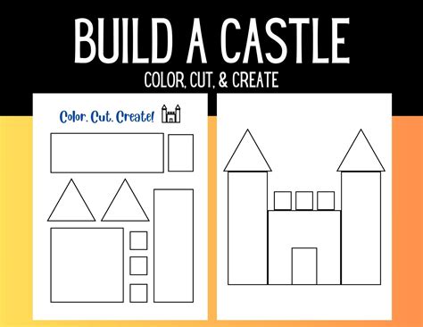 Castle Shape Craft Printable Preschool Craft Etsy Uk
