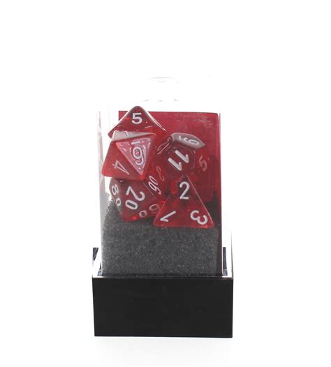 7 Set Cube Mini Translucent Red With White