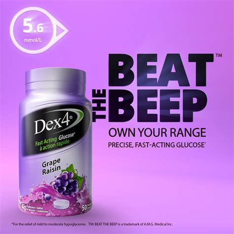 Glucose Tablets 50 Count Bottle Dex4