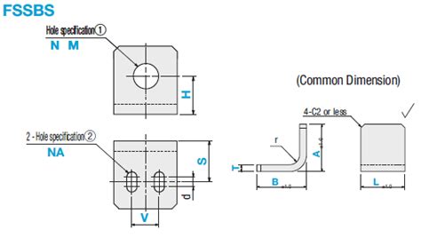 L Shaped Sheet Metal Mounts Center Symmetrical Type Center Hole And