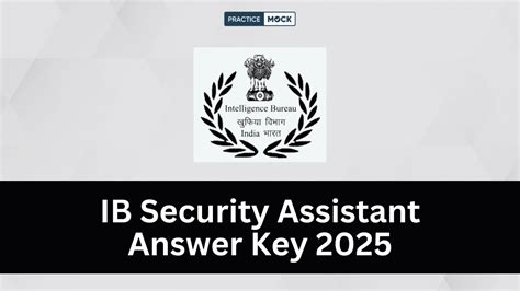 Ib Security Assistant Answer Key 2025 Out How To Check Direct Link