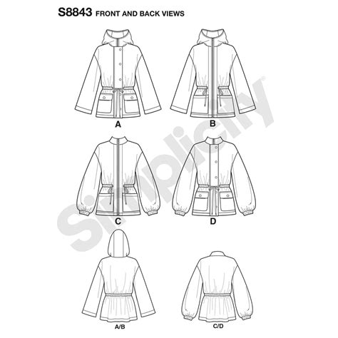 Simplicity Pattern 8843 Misses Anorak Jacket Pattern — Uk