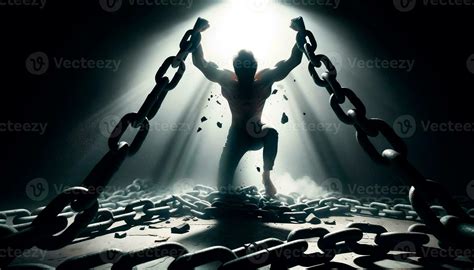 Man Breaking Free From Chains