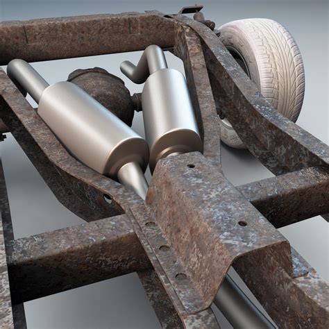 Car Chassis Engine 3d Model