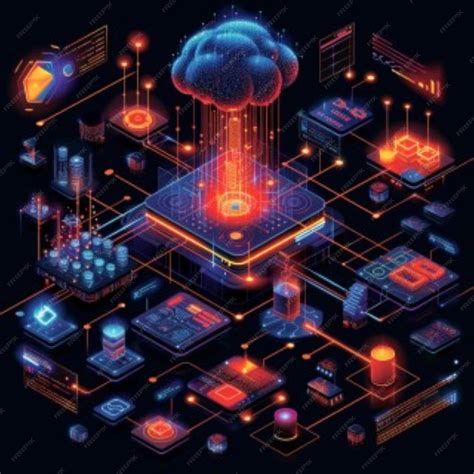Premium Photo Isometric Neural Network Architecture Illustration In