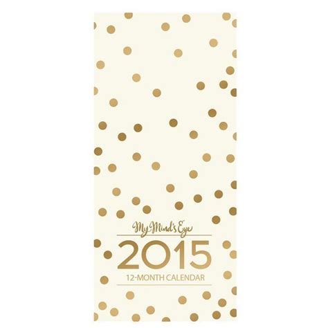 2015 Trend Gold Foil Calendar Cool Calendars 12 Month Calendar Calendar