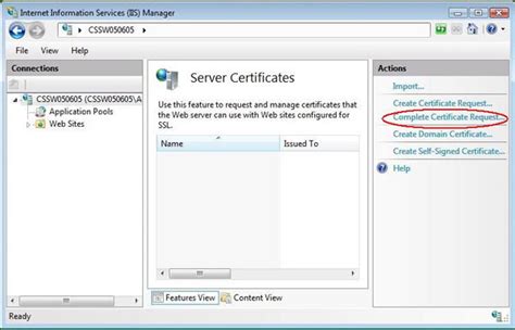 Install Certificate Internet Information Services Iis 7