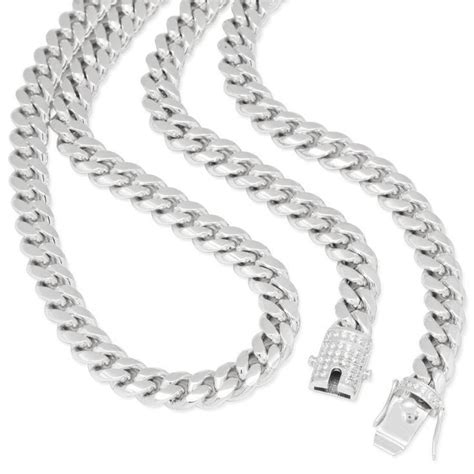 10mm Miami Cuban Link Chain Hip Hop Jewelry King Ice Miami Cuban