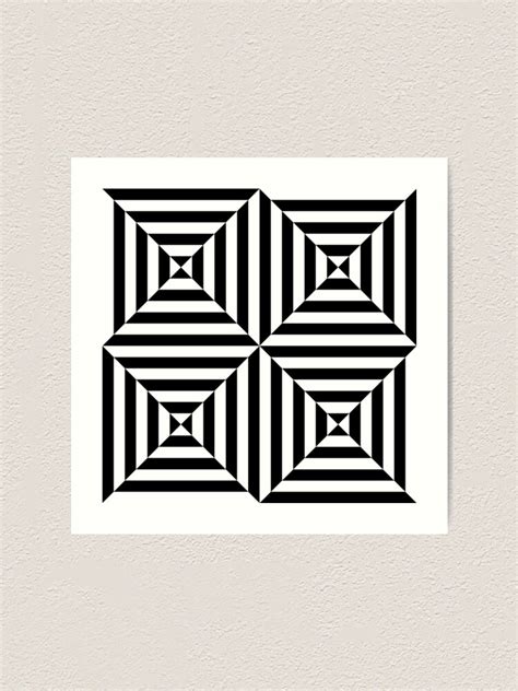 Optical Illusion Squares Art Print For Sale By Dandarey Redbubble
