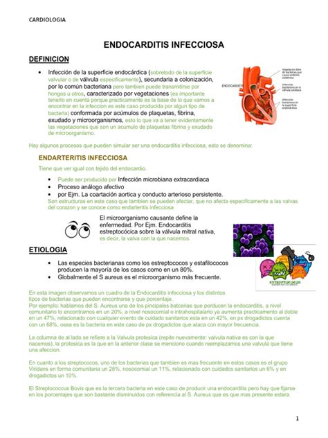 Cardio Endocarditis Infecciosa Pdf Staphylococcus Aureus Trombo