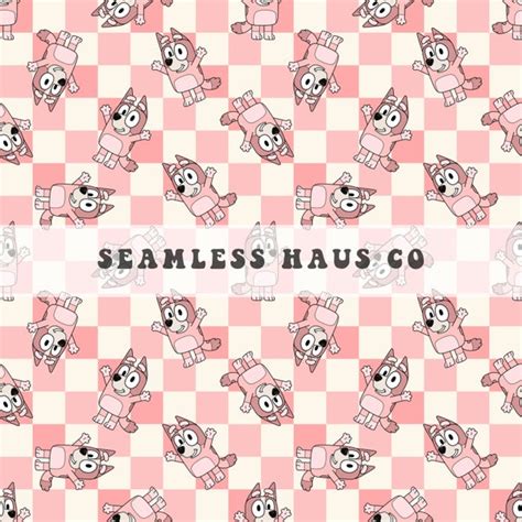 Bluey Pink Seamless Etsy