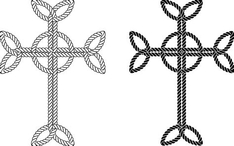 Premium Vector Outline Silhouette Celtic Cross Rope Symbol Set