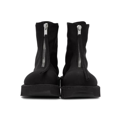 Rick Owens Drkshdw Black Megatooth Zip Boots Rick Owens Drkshdw