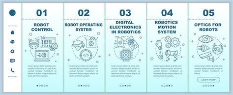Premium Vector Robotics Courses Onboarding Mobile Web Pages Vector Template Cybernetics