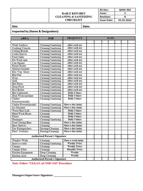 Qhse 923 Fruit And Vegetable Sanitization Record Pdf Kitchen Home Economics