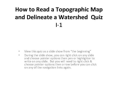 How To Read A Topographic Map And Delineate