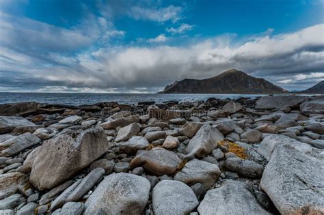 View From The Flakstadoya Island In The Lofoten Archipelago In Norway
