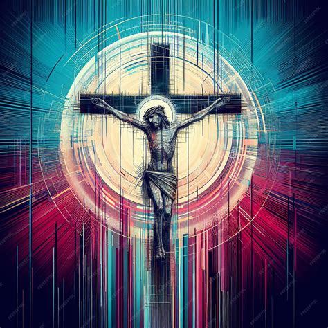 Jesus Christ On Cross Cross Of Jesus Christ On Abstract Colorful