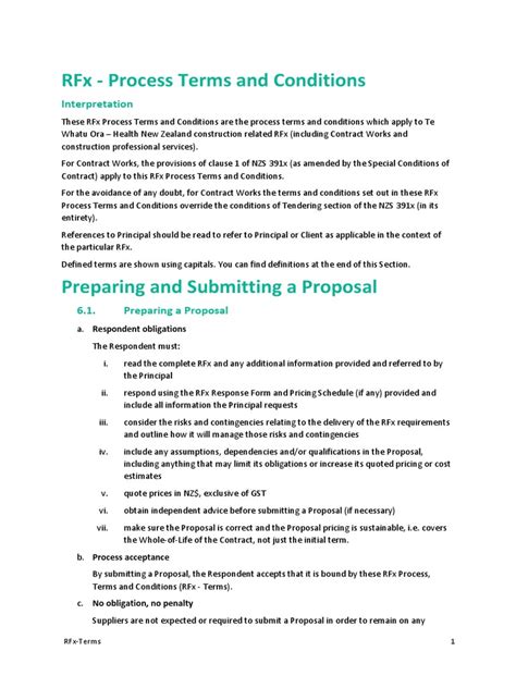 Part 6 Rfx Terms Download Free Pdf Legal Liability Due Diligence