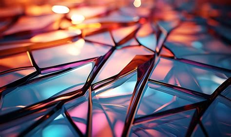 Premium Photo Beveled Glass Wall With Refracted Light Rays With