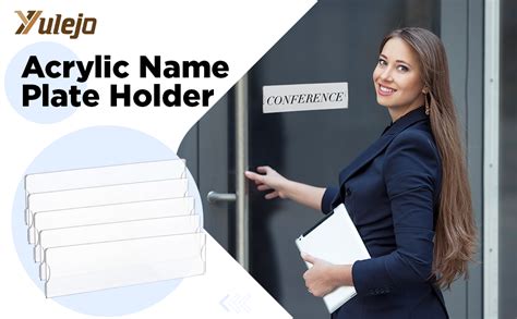 100 Sets 2 X 8 Inch Acrylic Wall Name Plate Holder Clear