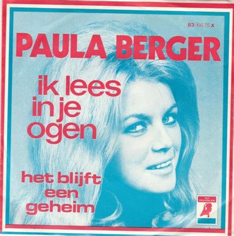 ② 45t Paula Berger Ik Lees In Je Ogen — Vinyl Nederlandstalig — 2dehands