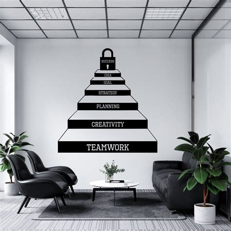 Success Stairs Wall Art Decal Teamwork Motivation Office Decor