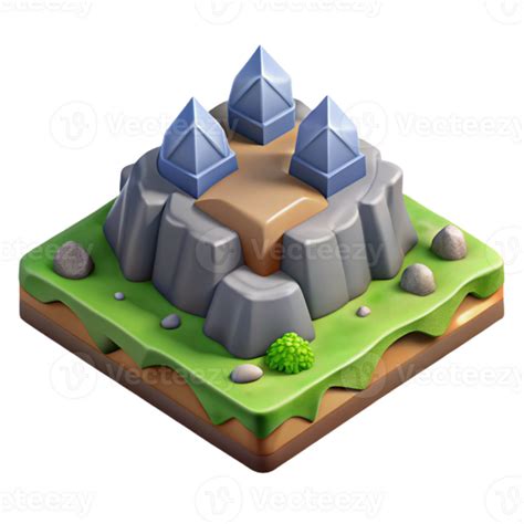 Stunning Rustic Isometric Virtual World Terrain Editor Isolated Element Exclusive 58038531 Png